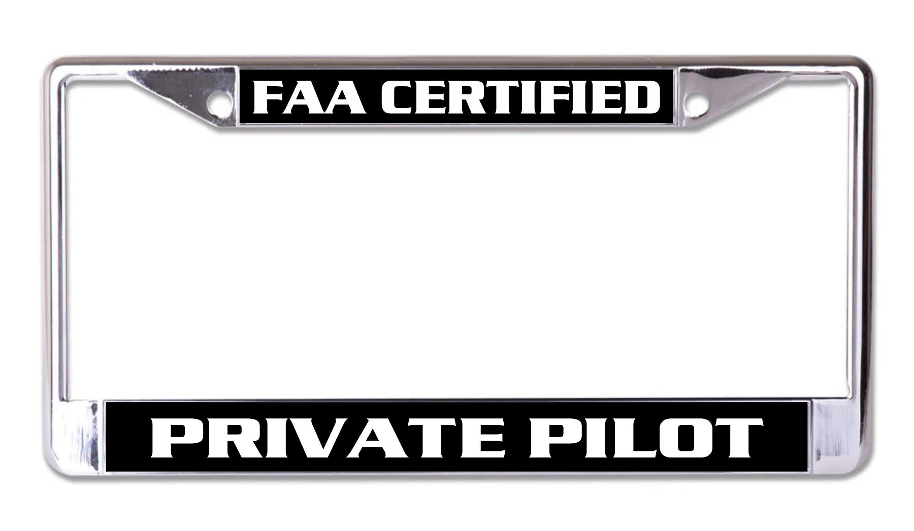 Private Pilot Chrome License Plate Frame – Auto License Plates Frames