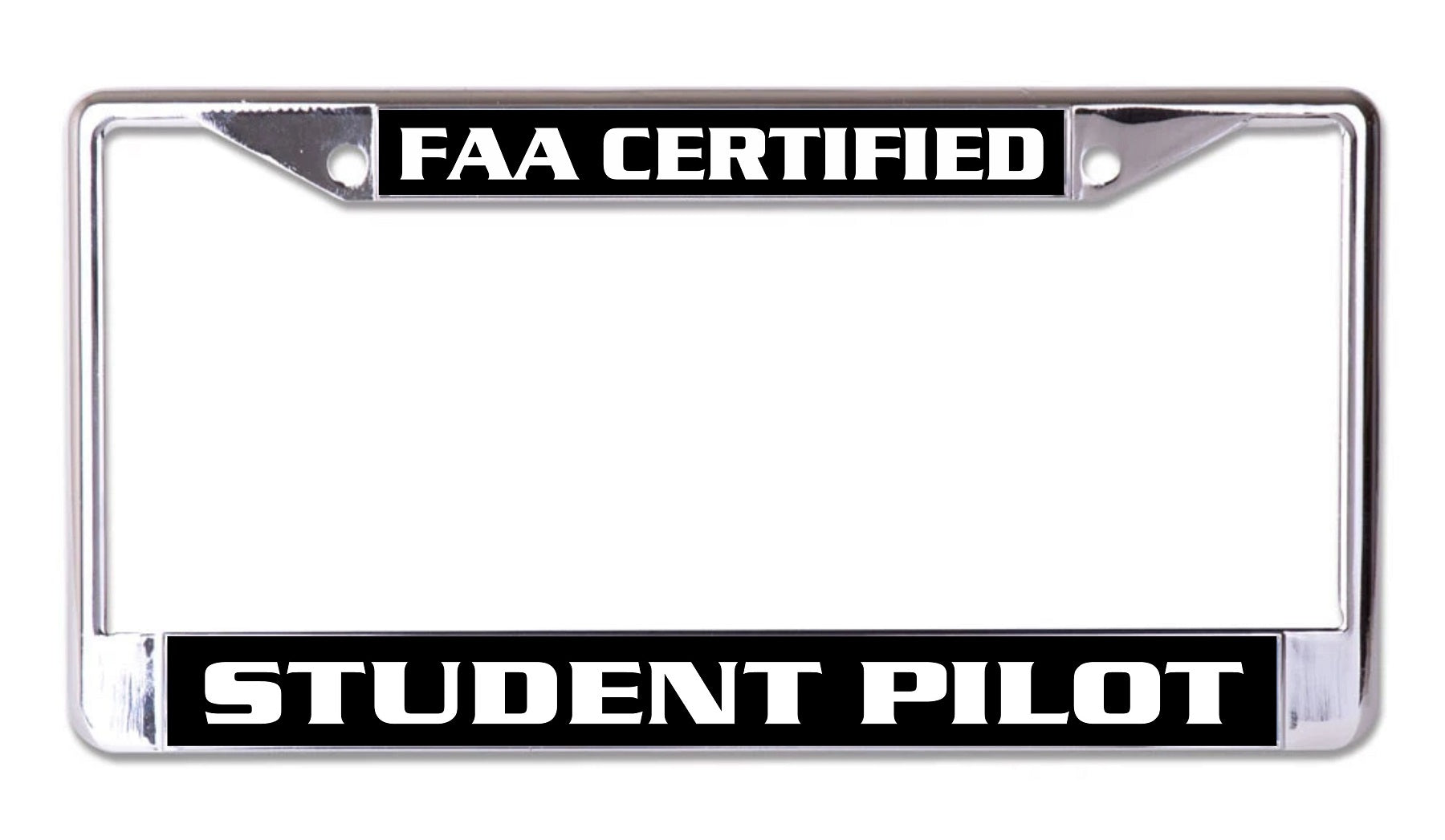 Student Pilot Chrome License Plate Frame – Auto License Plates Frames