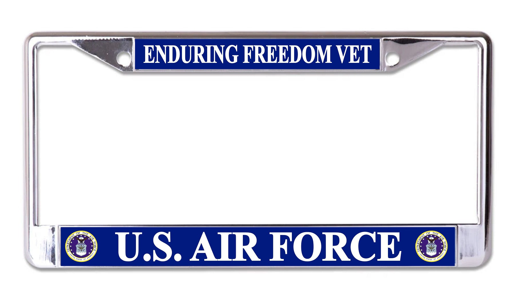 U.S. Air Force Enduring Freedom Vet Chrome License Plate Frame – Auto ...