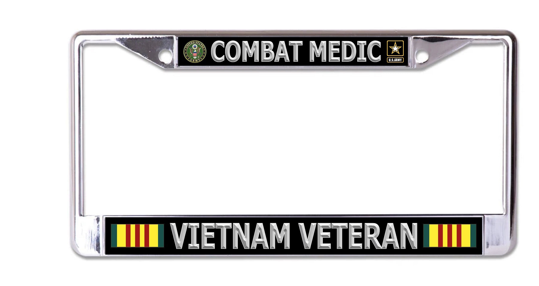 U.S. Army Combat Medic Vietnam Veteran Chrome License Plate Frame ...