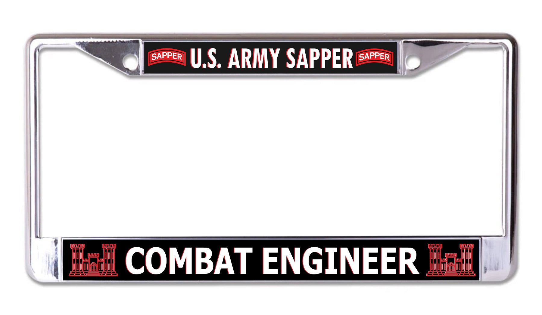 U.S. Army Sapper Combat Engineer Chrome License Plate Frame – Auto ...