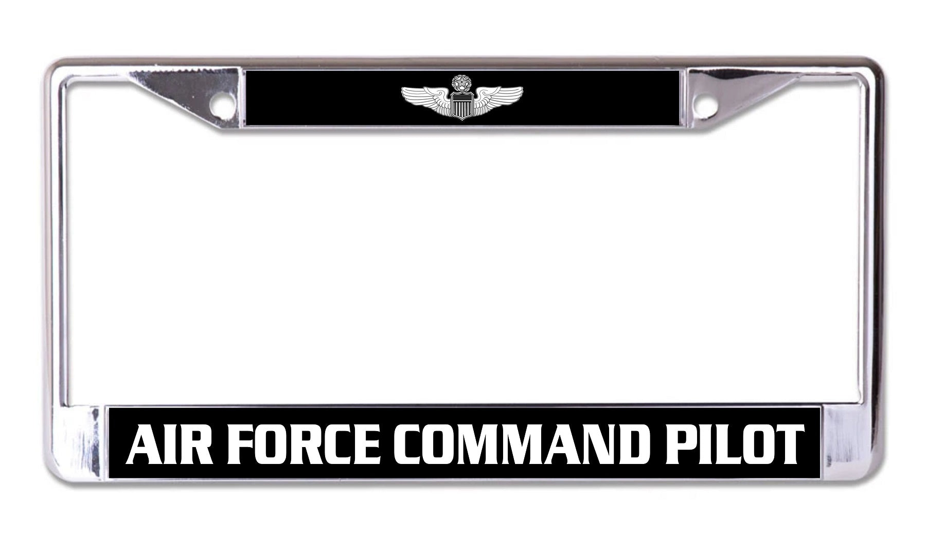 U.S. Air Force Command Pilot Black And White Background Chrome License ...
