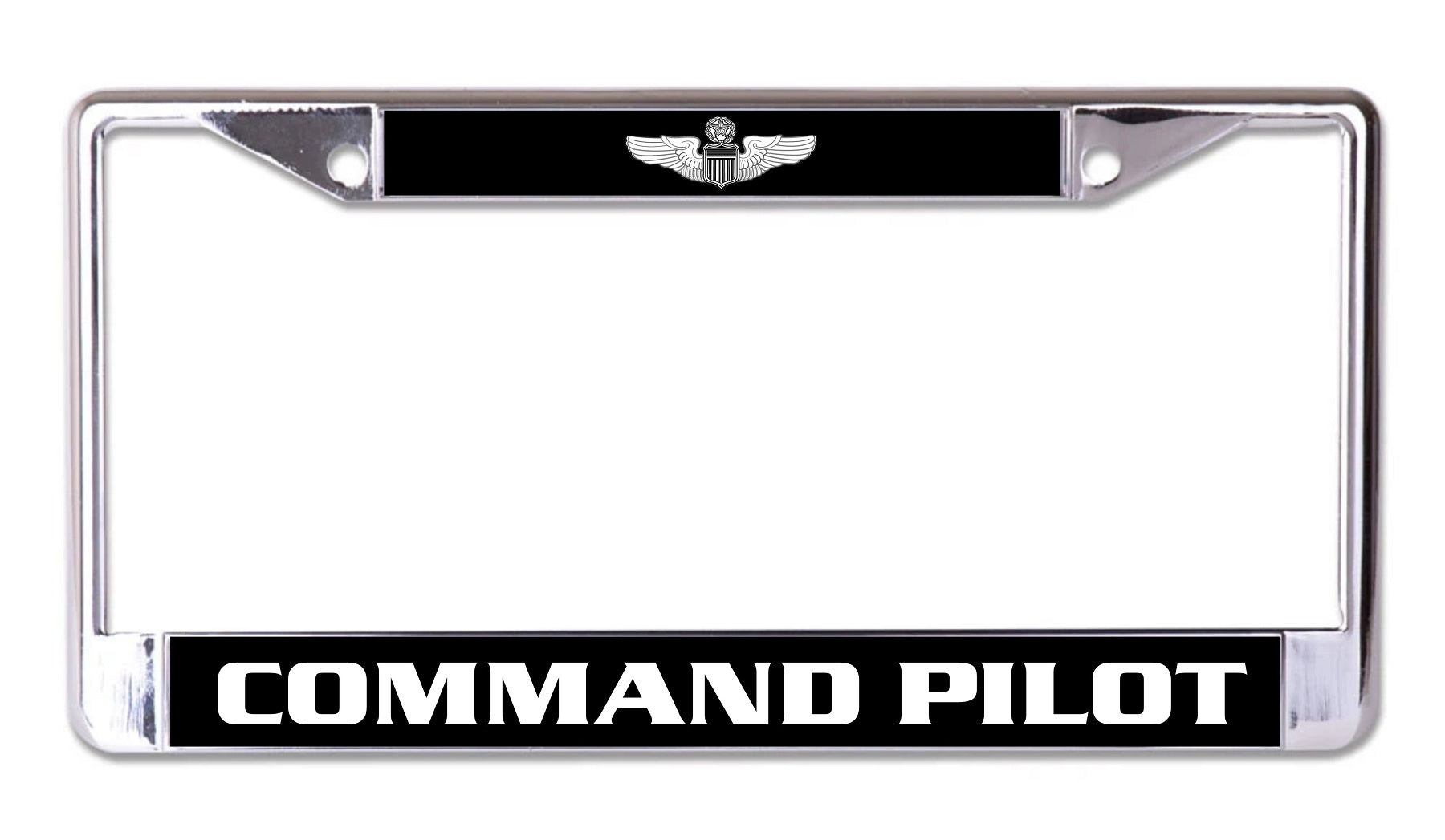 U.S. Air Force Command Pilot Black And White Background Chrome License ...