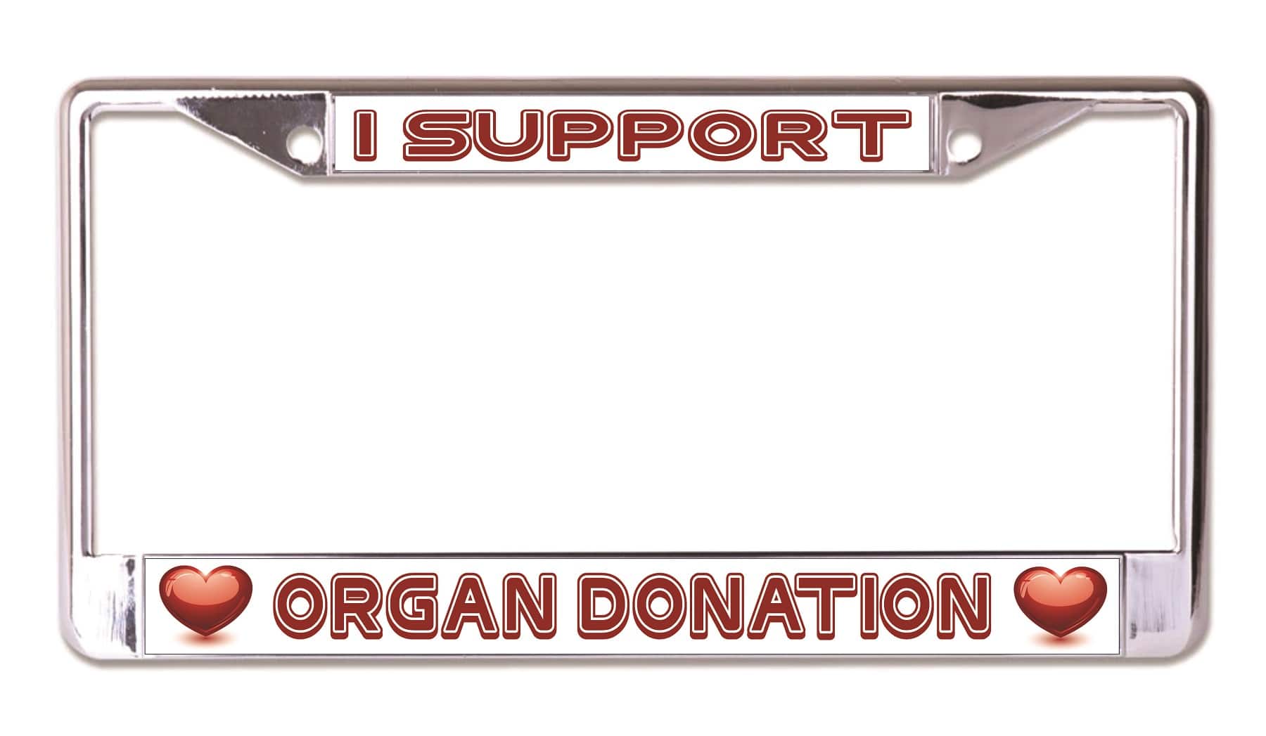 I Support Organ Donation Chrome License Plate Frame – Auto License ...