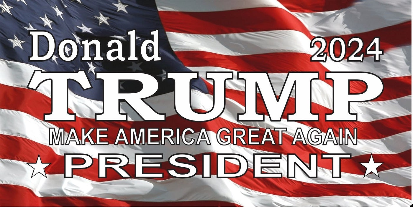 Donald Trump 2024 On U.S. Flag Photo License Plate – Auto License ...