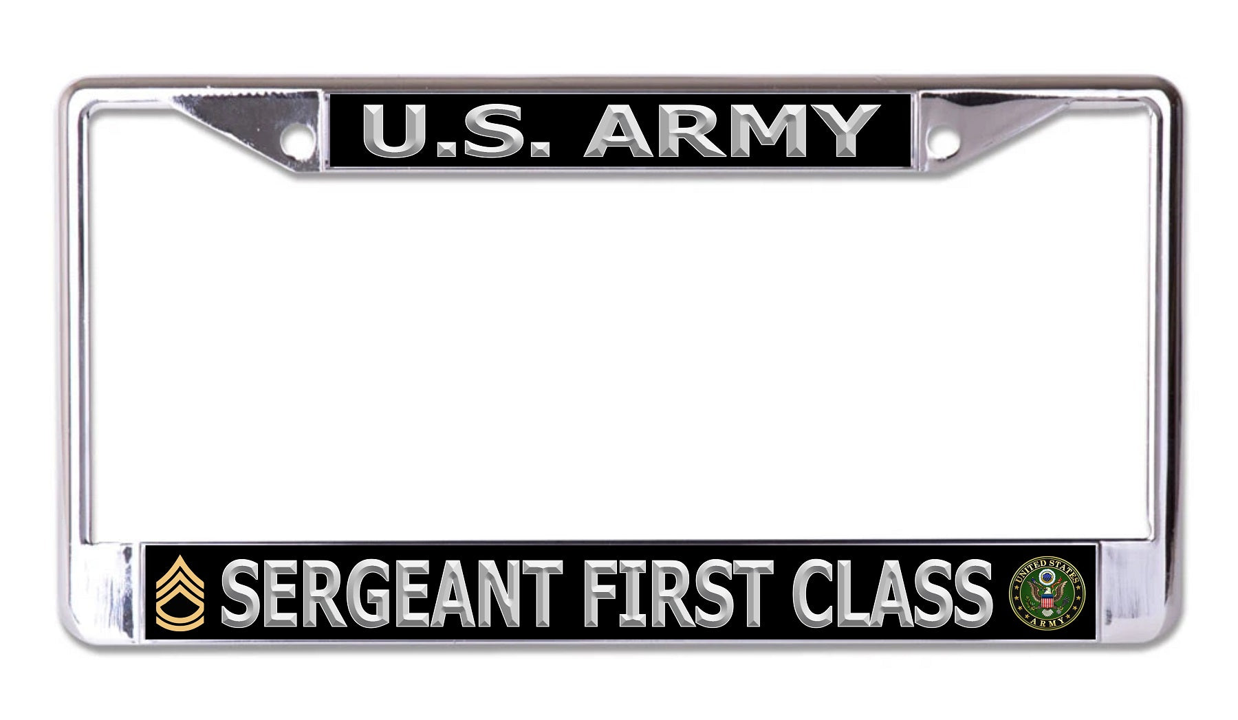 U.S. Army Sergeant First Class Silver Letters Chrome License Plate ...