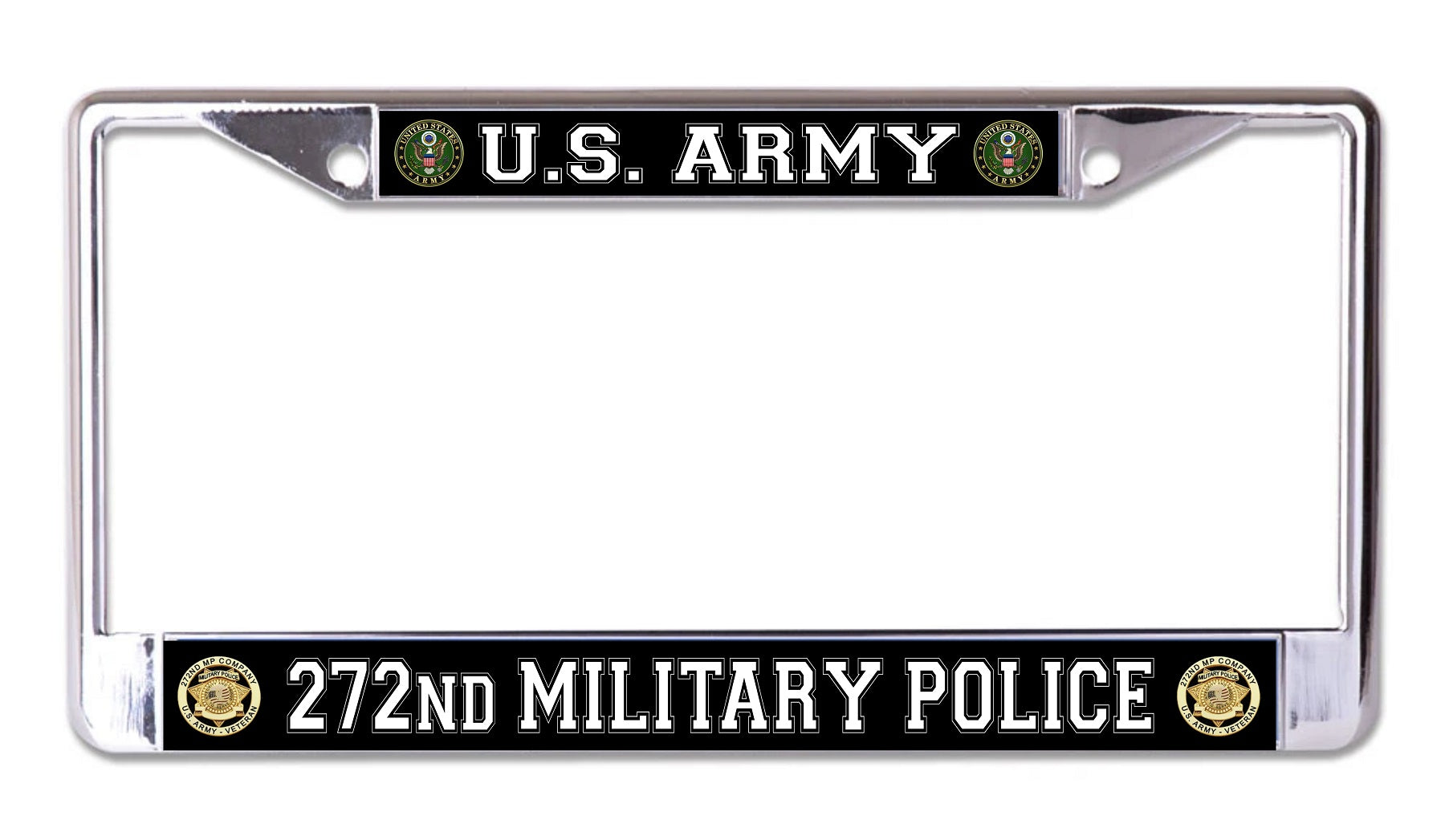U.S. Army 272nd Military Police Chrome License Plate Frame – Auto ...