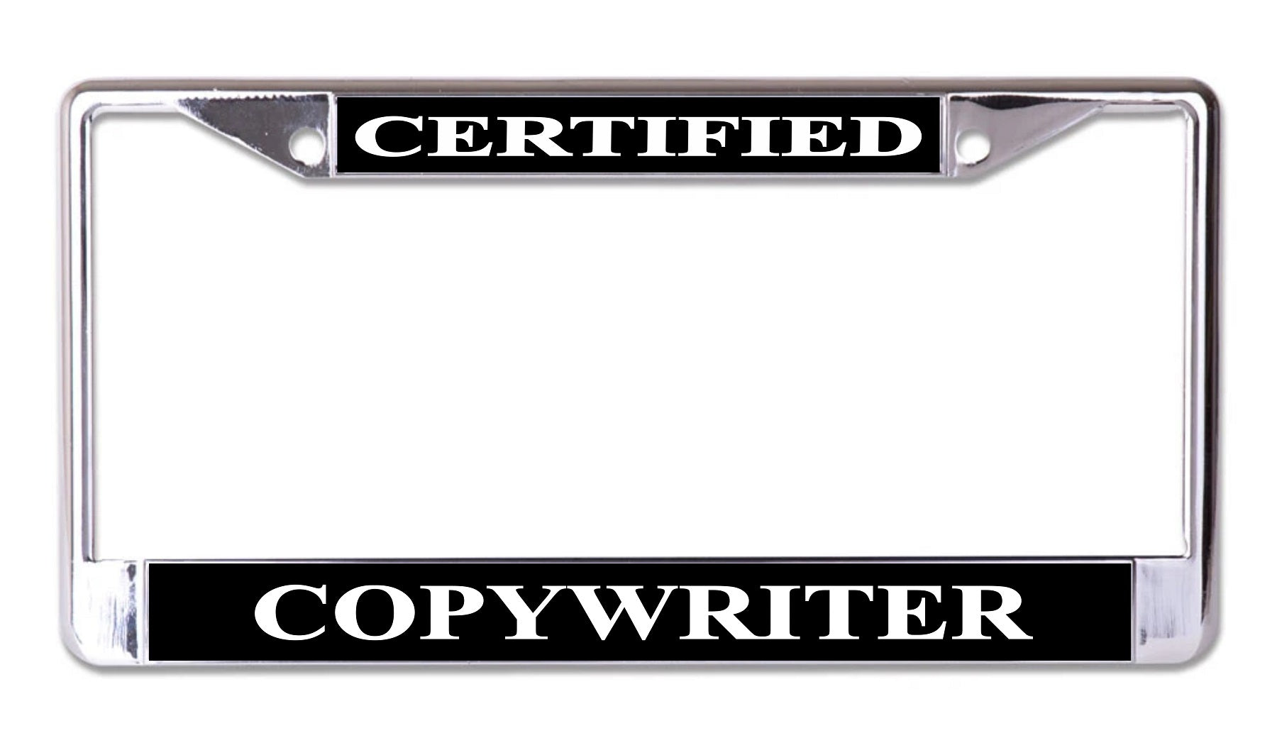 Certified Copywriter Chrome License Plate Frame – Auto License Plates ...