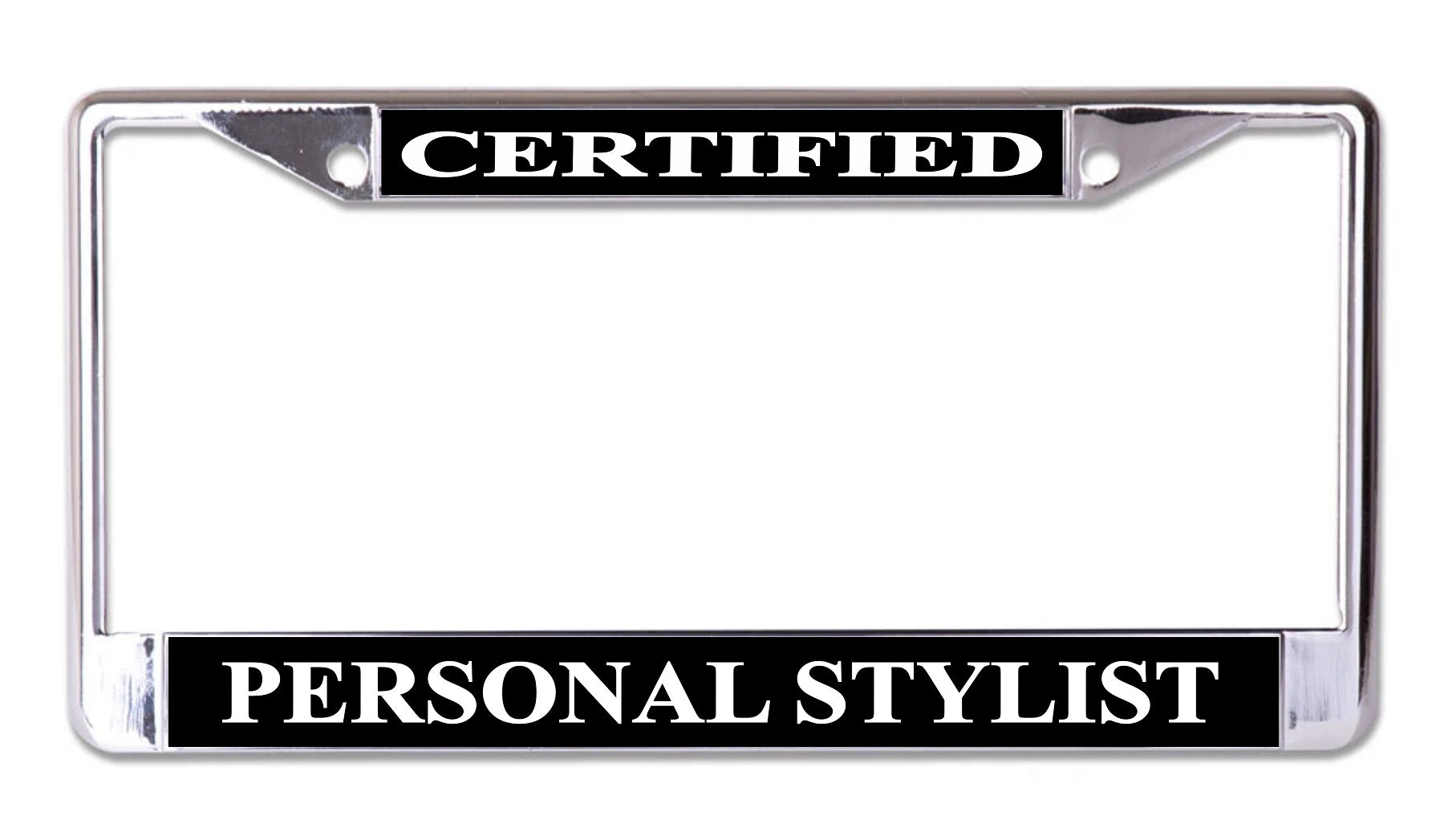 Certified Personal Stylist Chrome License Plate Frame – Auto License ...