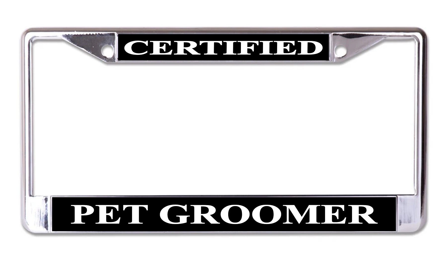 Certified Pet Groomer Chrome License Plate Frame – Auto License Plates ...