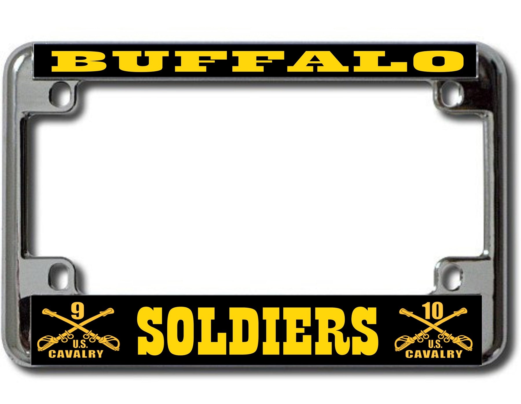U.S. Army Buffalo Soldiers Chrome Motorcycle License Plate Frame – Auto ...