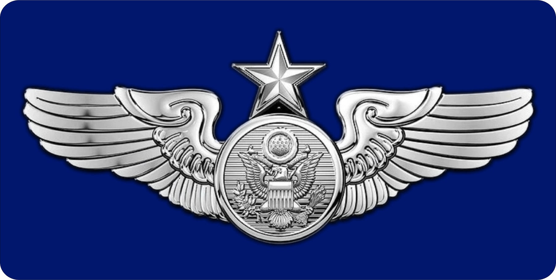 U.S. Air Force Senior Aircrew Chrome Wings Photo License Plate – Auto ...