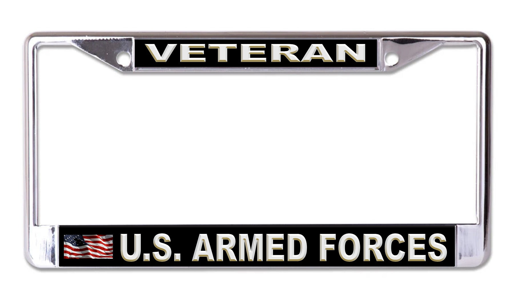 U.S. Armed Forces Veteran Chrome License Plate Frame – Auto License ...