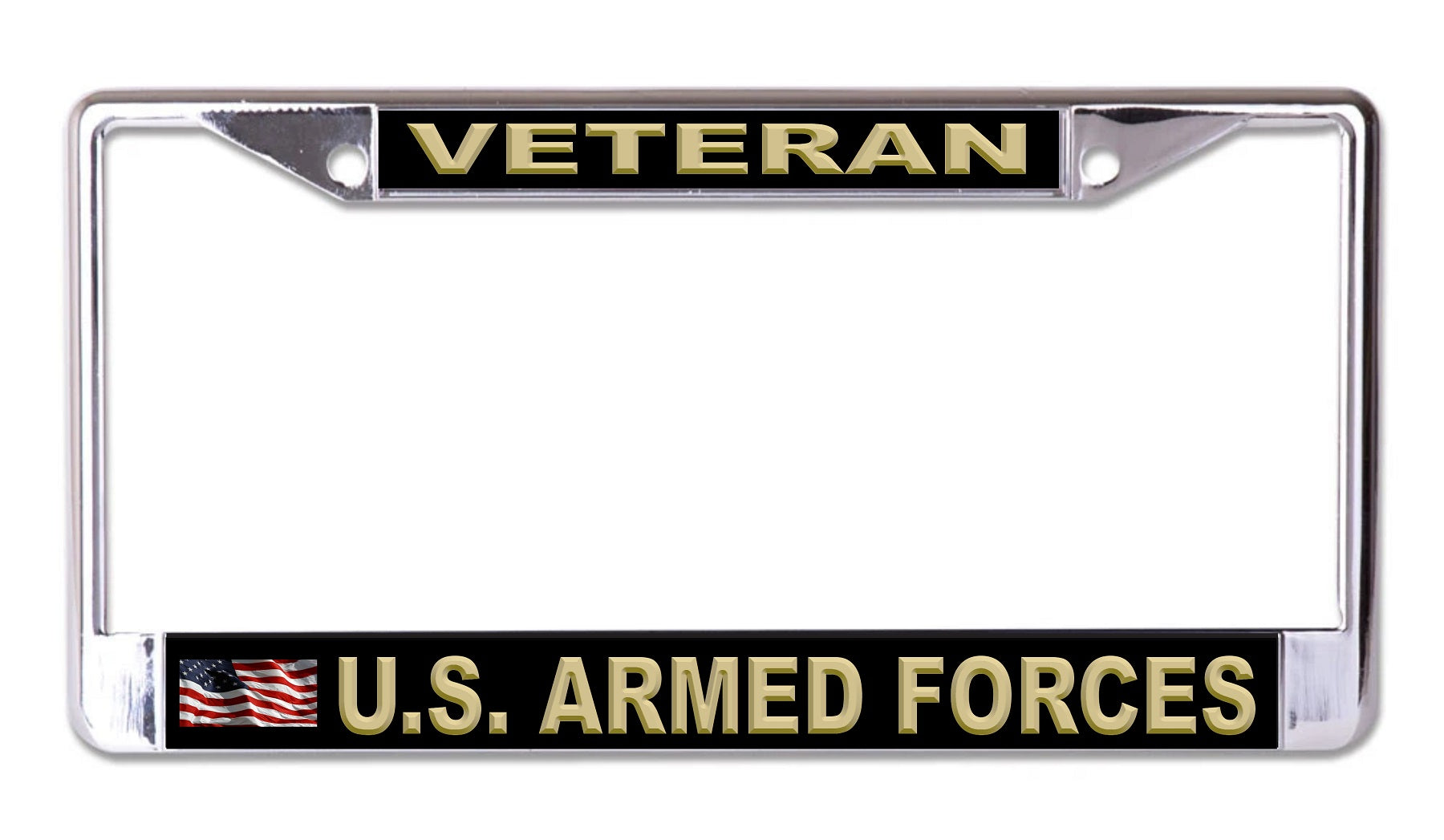 U.S. Armed Forces Veteran #2 Chrome License Plate Frame – Auto License ...