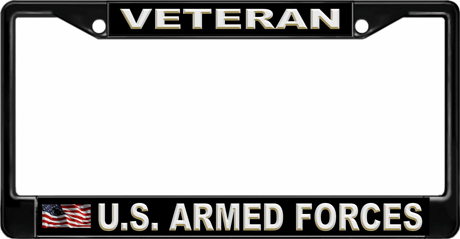 U.S. Armed Forces Veteran Black License Plate Frame – Auto License ...