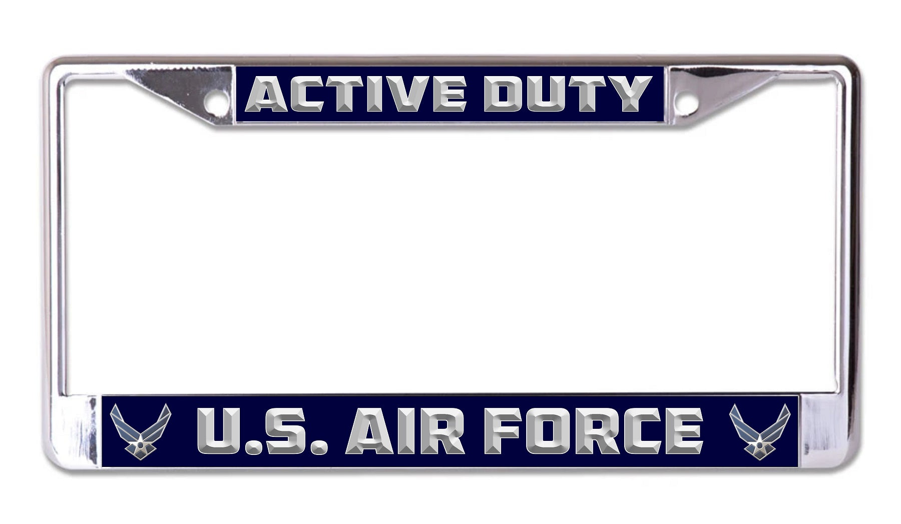 U.S. Air Force Active Duty Chrome License Plate Frame – Auto License ...