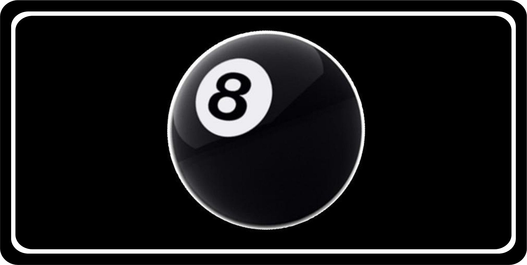 8-Ball Centered Photo License Plate – Auto License Plates Frames