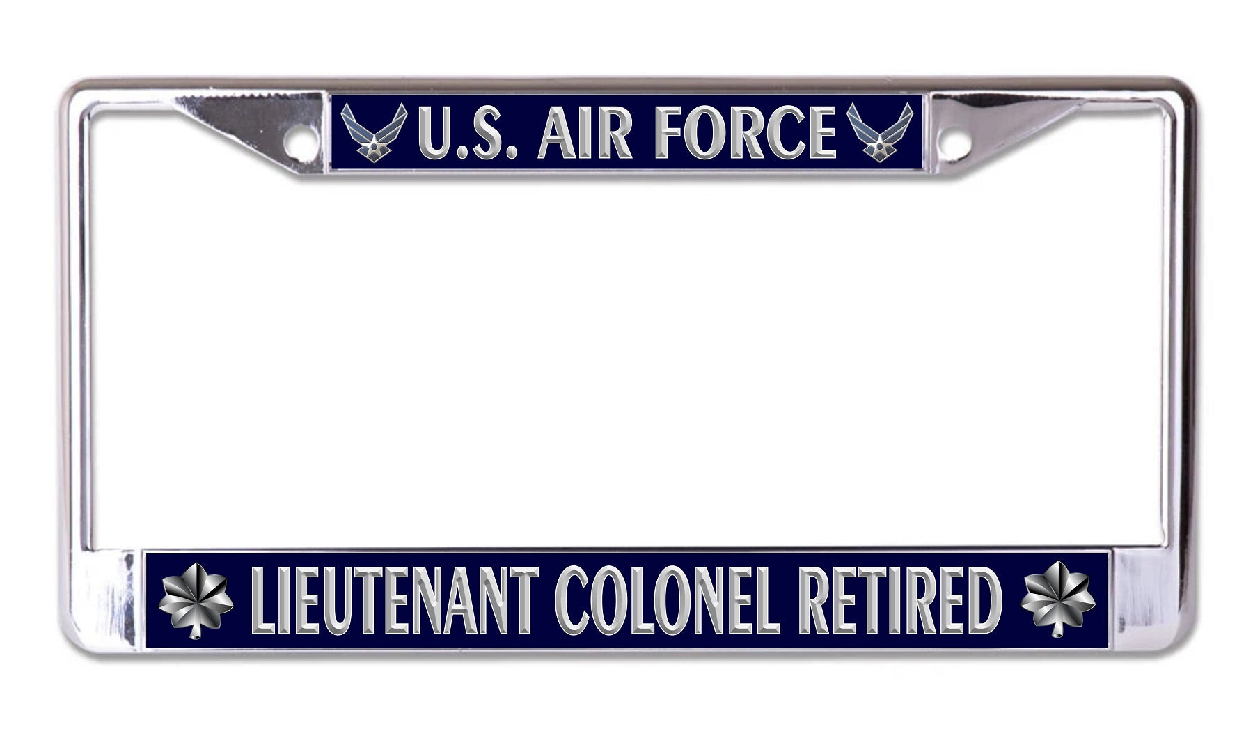 U.S. Air Force Lieutenant Colonel Retired Chrome License Plate Frame ...
