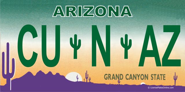 Arizona CU N AZ Photo License Plate – Auto License Plates Frames