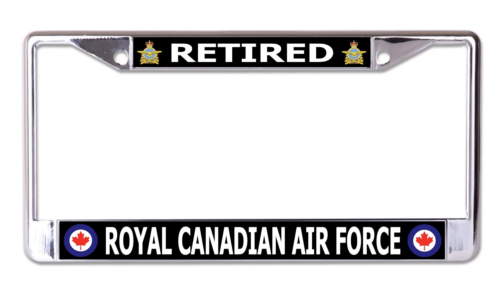 Royal Canadian Air Force Retired #2 Chrome License Plate Frame – Auto ...