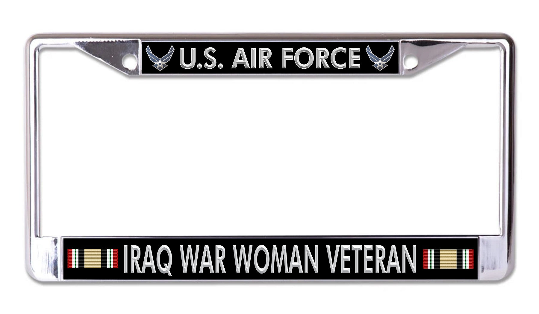 U.S. Air Force Iraq War Woman Veteran Chrome License Plate Frame – Auto ...