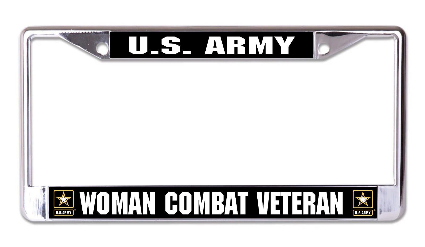 U.S. Army Woman Combat Veteran Chrome License Plate Frame – Auto ...