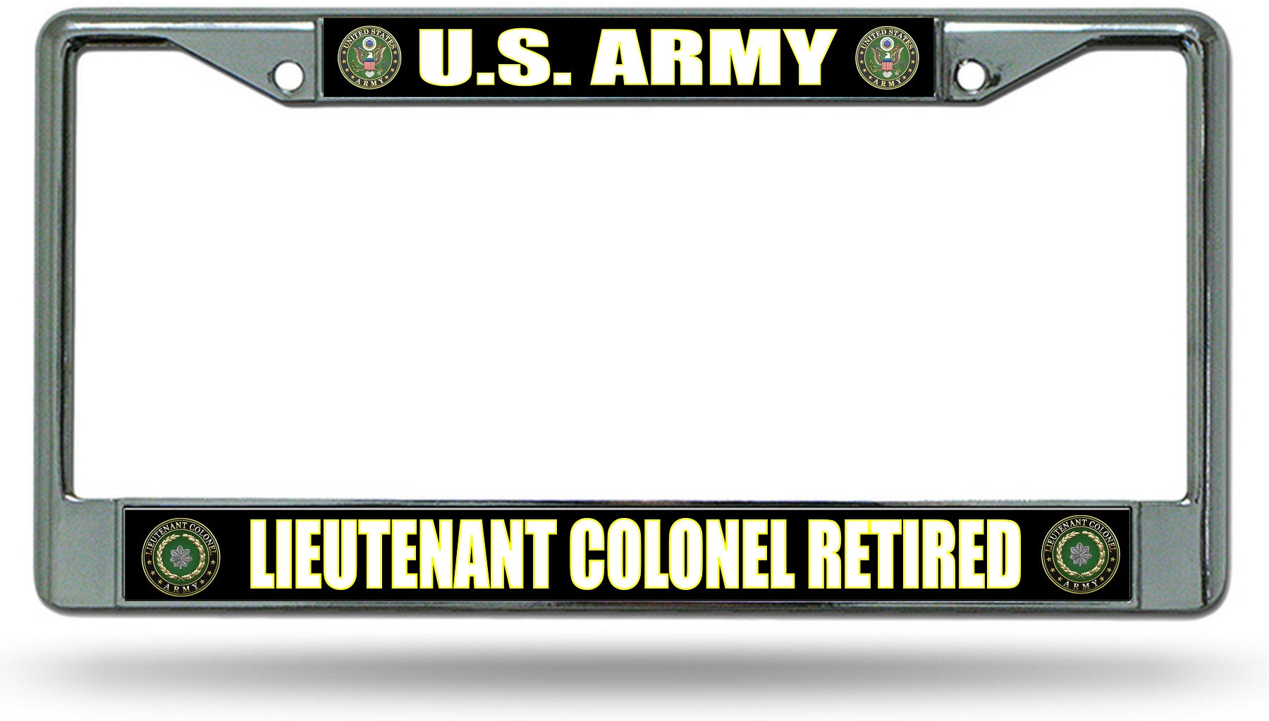 U.S. Army Lieutenant Colonel Retired Chrome License Plate Frame – Auto ...