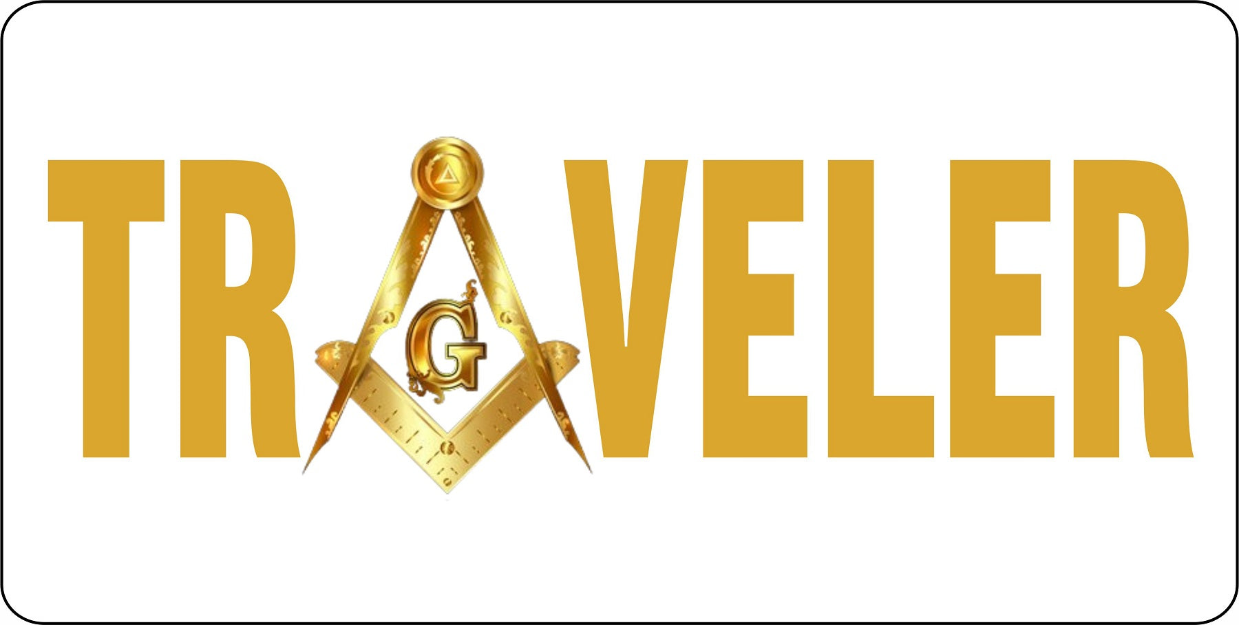 Traveler With Masonic Logo White #2 Photo License Plate – Auto License ...