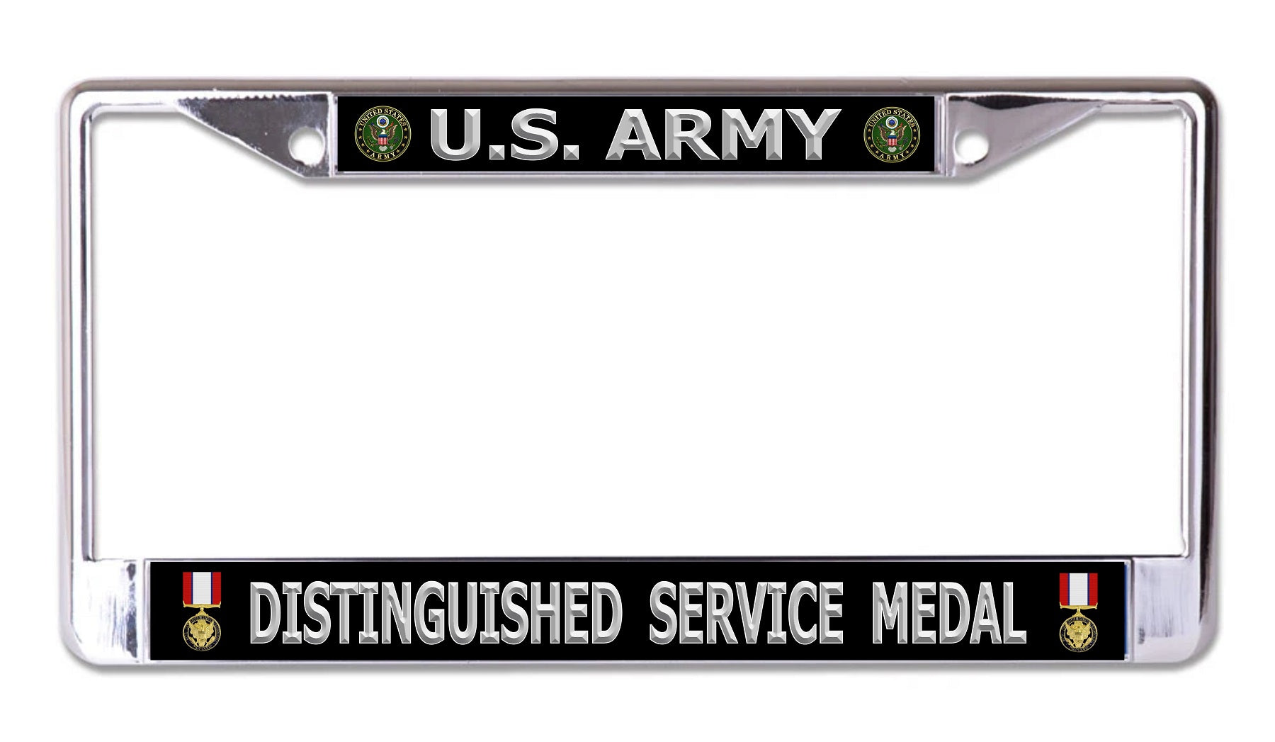 U.S. Army Distinguished Service Medal Chrome License Plate Frame – Auto ...