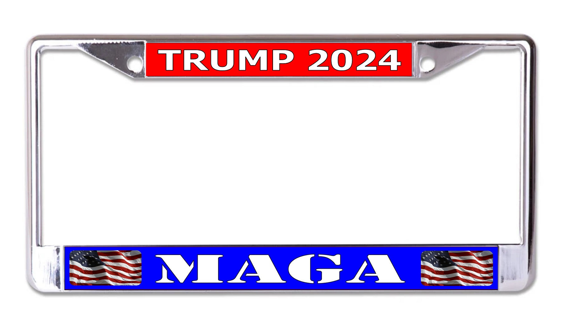 Trump 2024 MAGA #2 Chrome License Plate Frame – Auto License Plates Frames