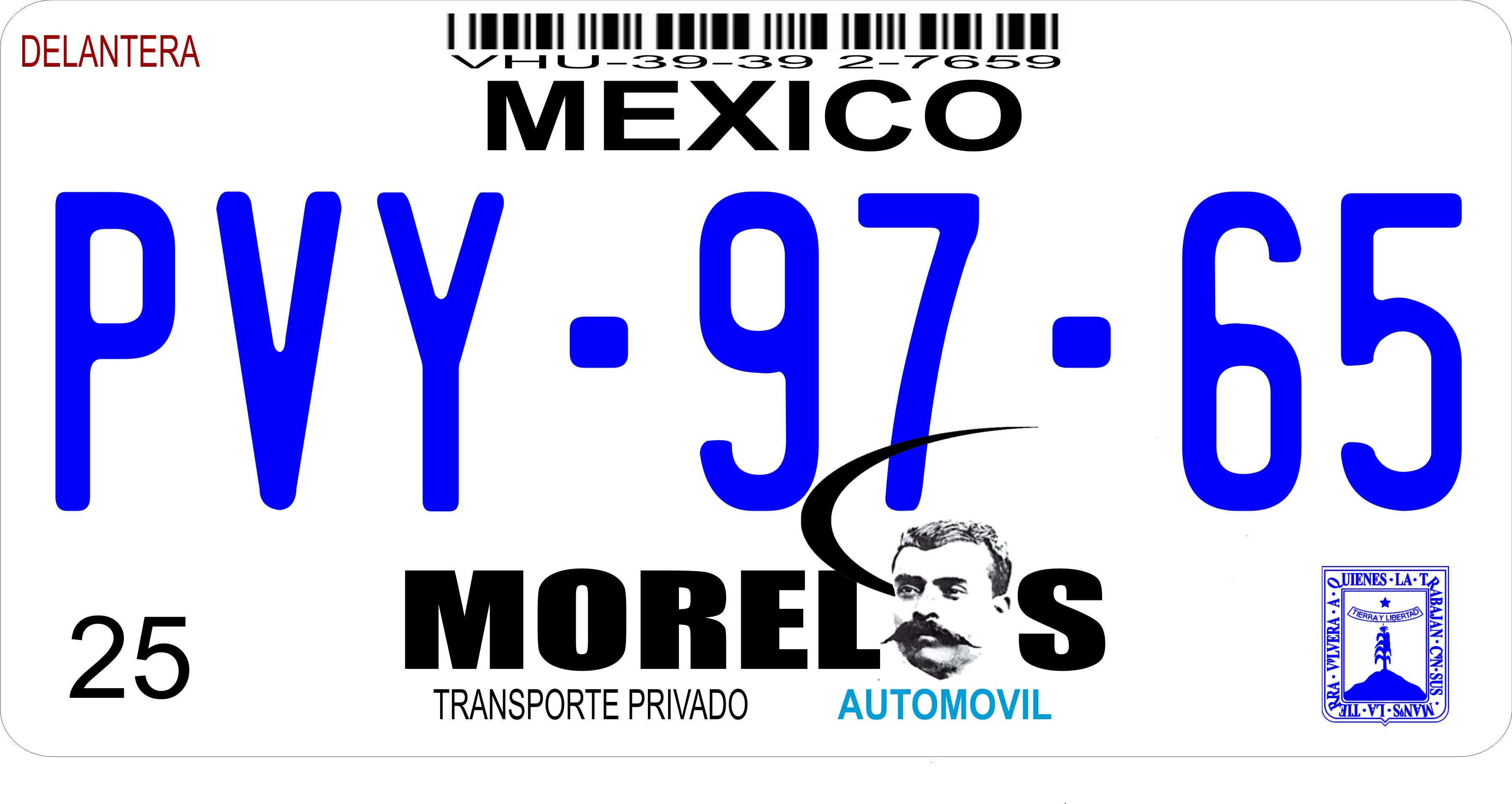Mexico Morelos Photo License Plate – Auto License Plates Frames
