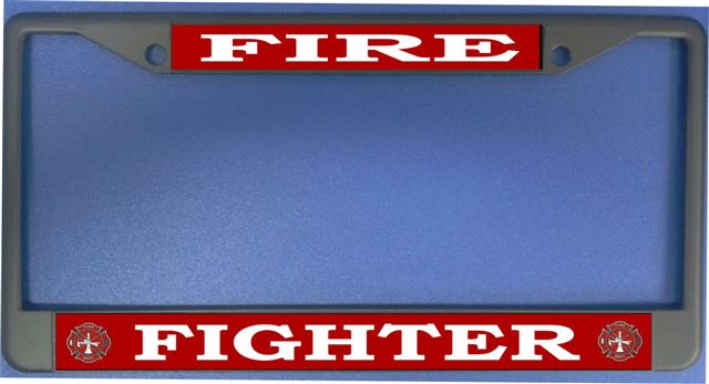 Fire Fighter Photo License Plate Frame – Auto License Plates Frames