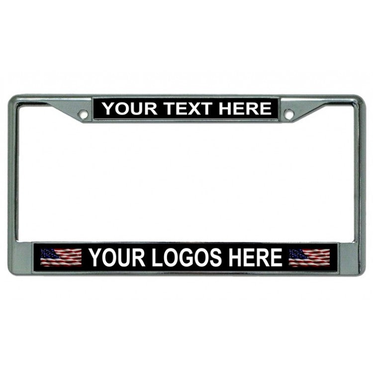 Custom Personalized Double Panel Chrome License Plate Frame – Auto ...