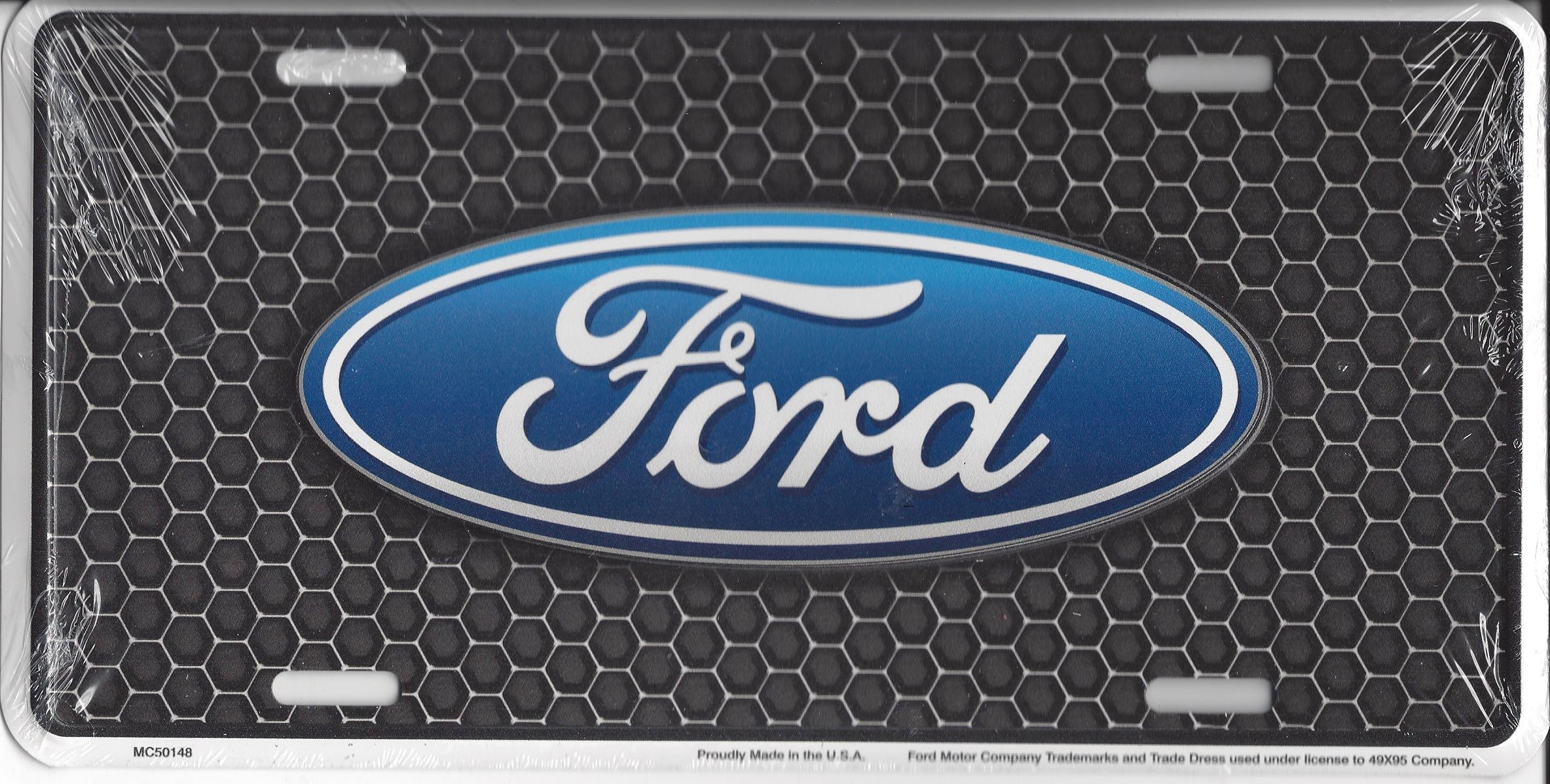 Ford Oval On Honeycomb Metal License Plate – Auto License Plates Frames