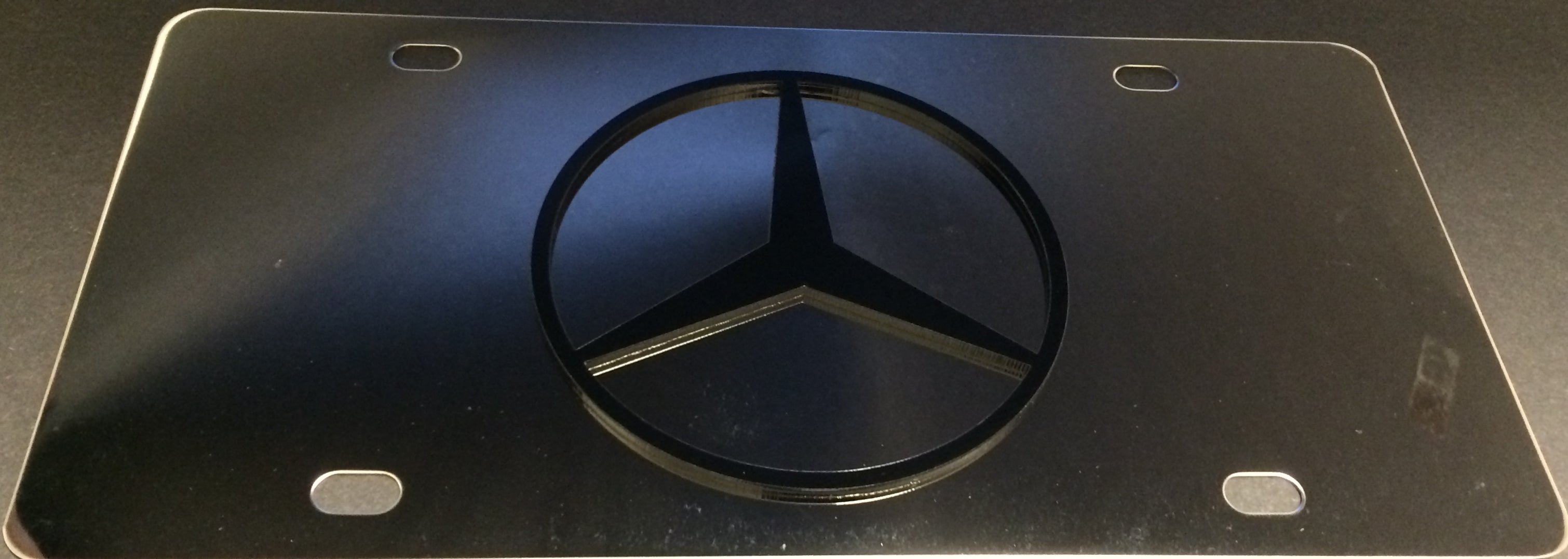 Mercedes Black Logo Stainless Steel License Plate – Auto License Plates ...