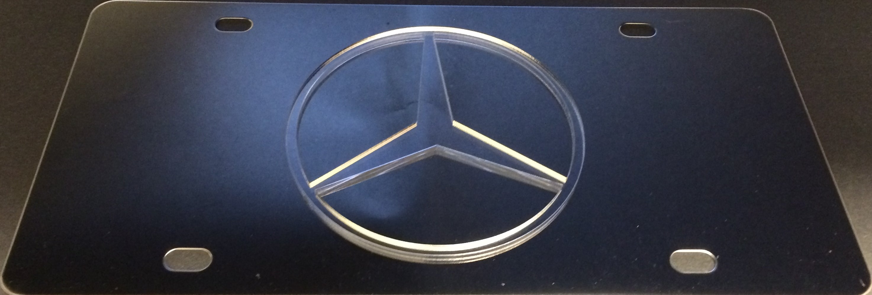Mercedes Clear Logo Stainless Steel License Plate – Auto License Plates ...
