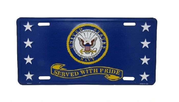 U.S. Navy Served With Pride Metal License Plate – Auto License Plates ...