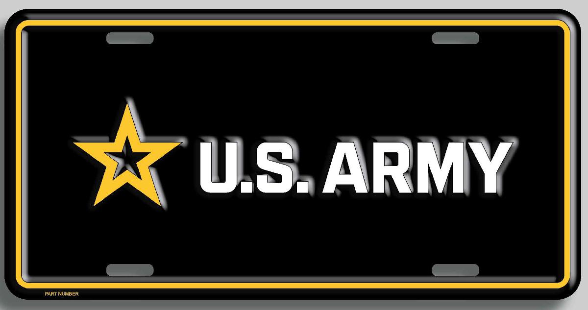 U.S. Army Star Metal License Plate – Auto License Plates Frames