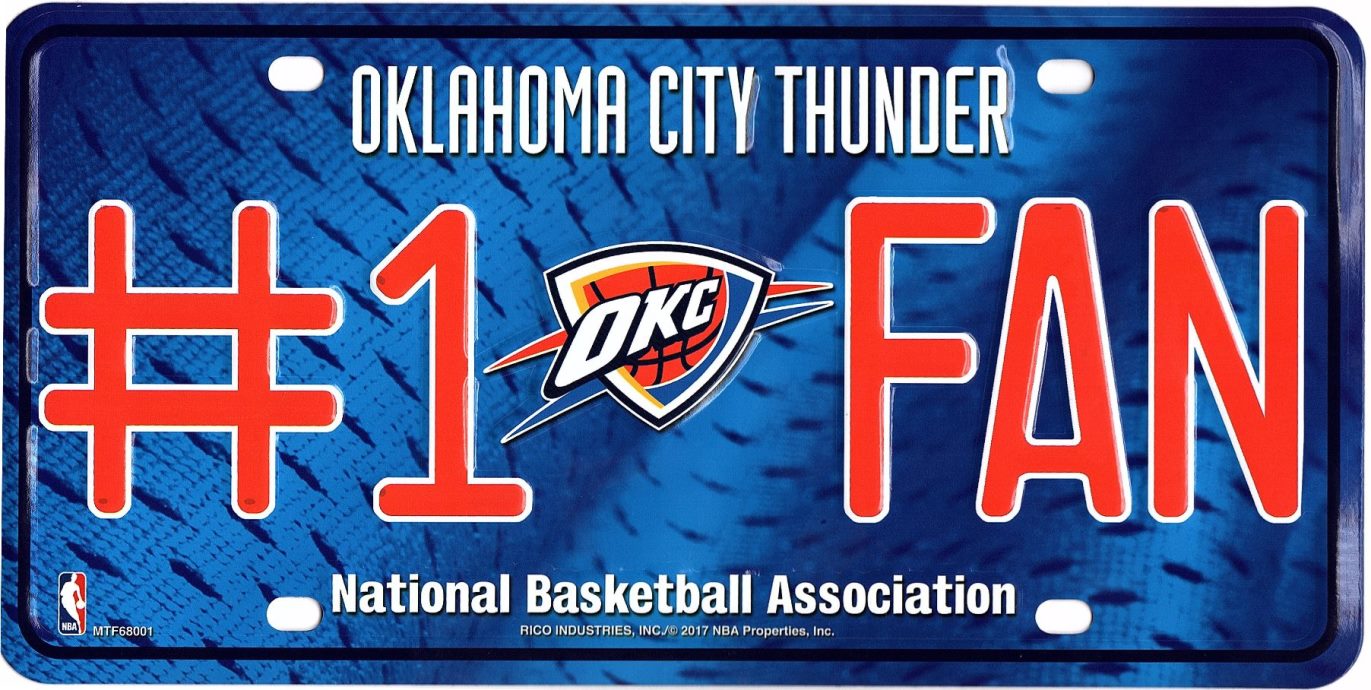 Oklahoma City Thunder #1 Fan License Plate – Auto License Plates Frames