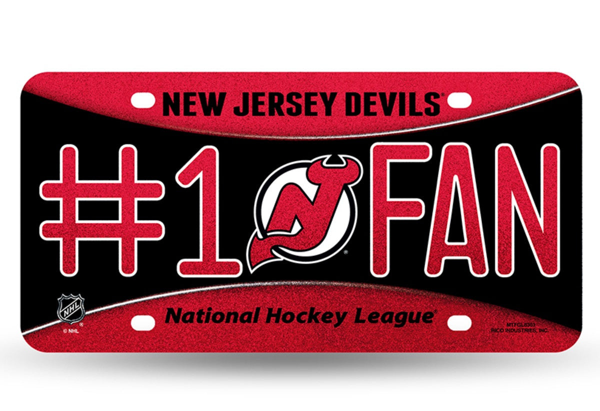 New Jersey Devils #1 Fan Glitter License Plate – Auto License Plates Frames