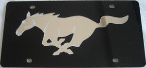 Ford Mustang Black Laser License Plate – Auto License Plates Frames