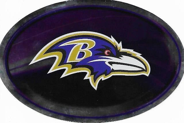 Baltimore Ravens Chrome Die Cut Oval Decal – Auto License Plates Frames