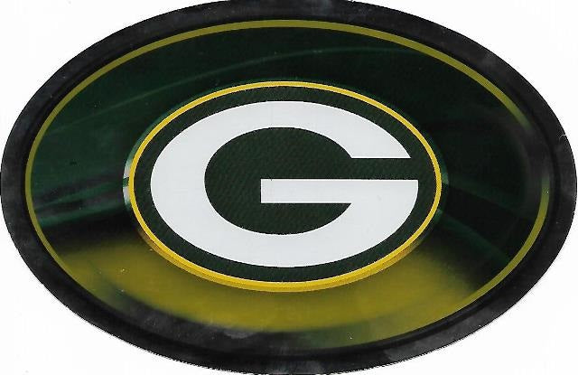 Green Bay Packers Chrome Die Cut Oval Decal – Auto License Plates Frames