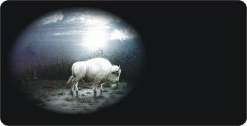 Offset White Buffalo (Bison) Photo License Plate – Auto License Plates ...