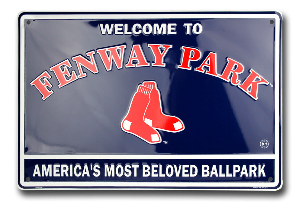 Boston Red Sox Fenway Park Metal Parking Sign – Auto License Plates Frames