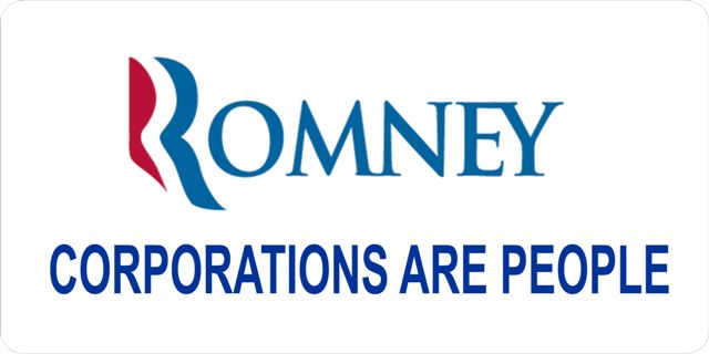 Romney corporations are people – Auto License Plates Frames