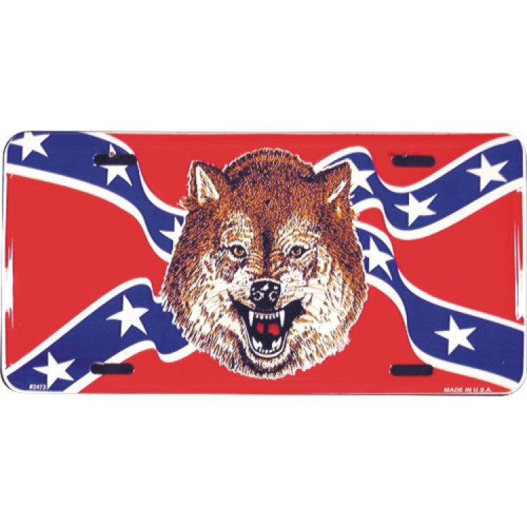Rebel Wolf Metal License Plate – Auto License Plates Frames