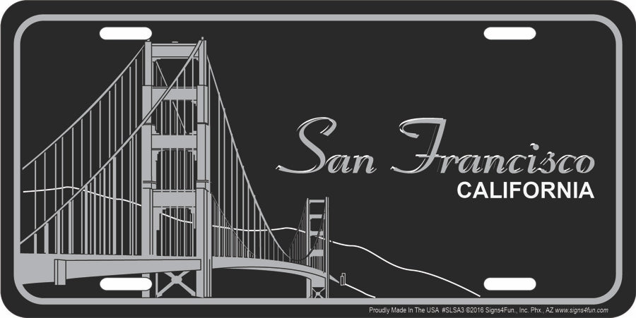 San Francisco California Black Metal License Plate – Auto License ...