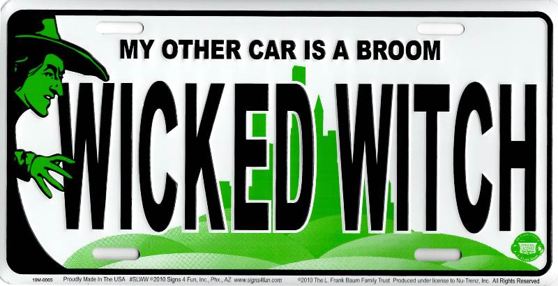 Wicked Witch Metal License Plate – Auto License Plates Frames