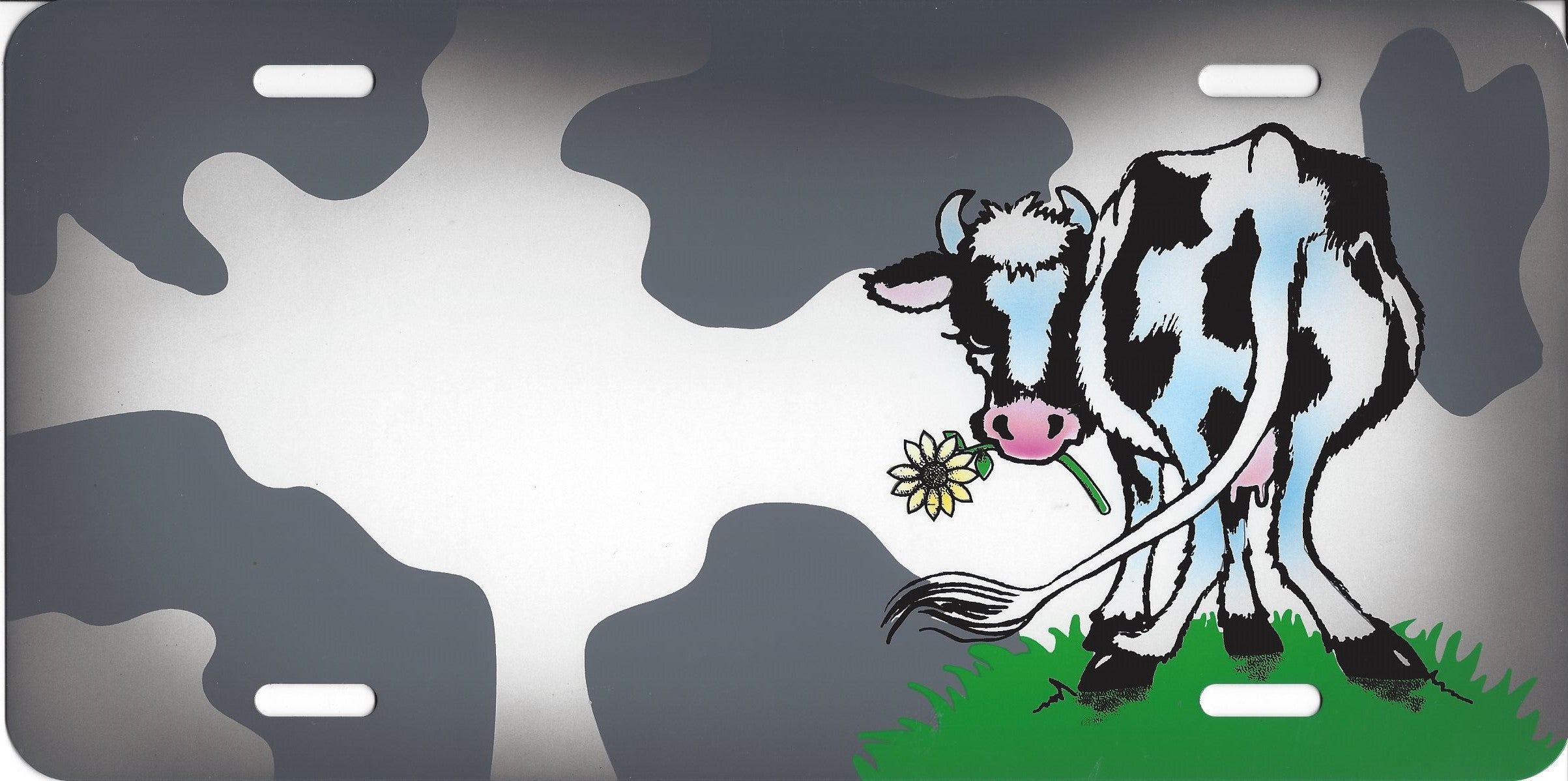 Cow Offset Airbrush License Plate – Auto License Plates Frames